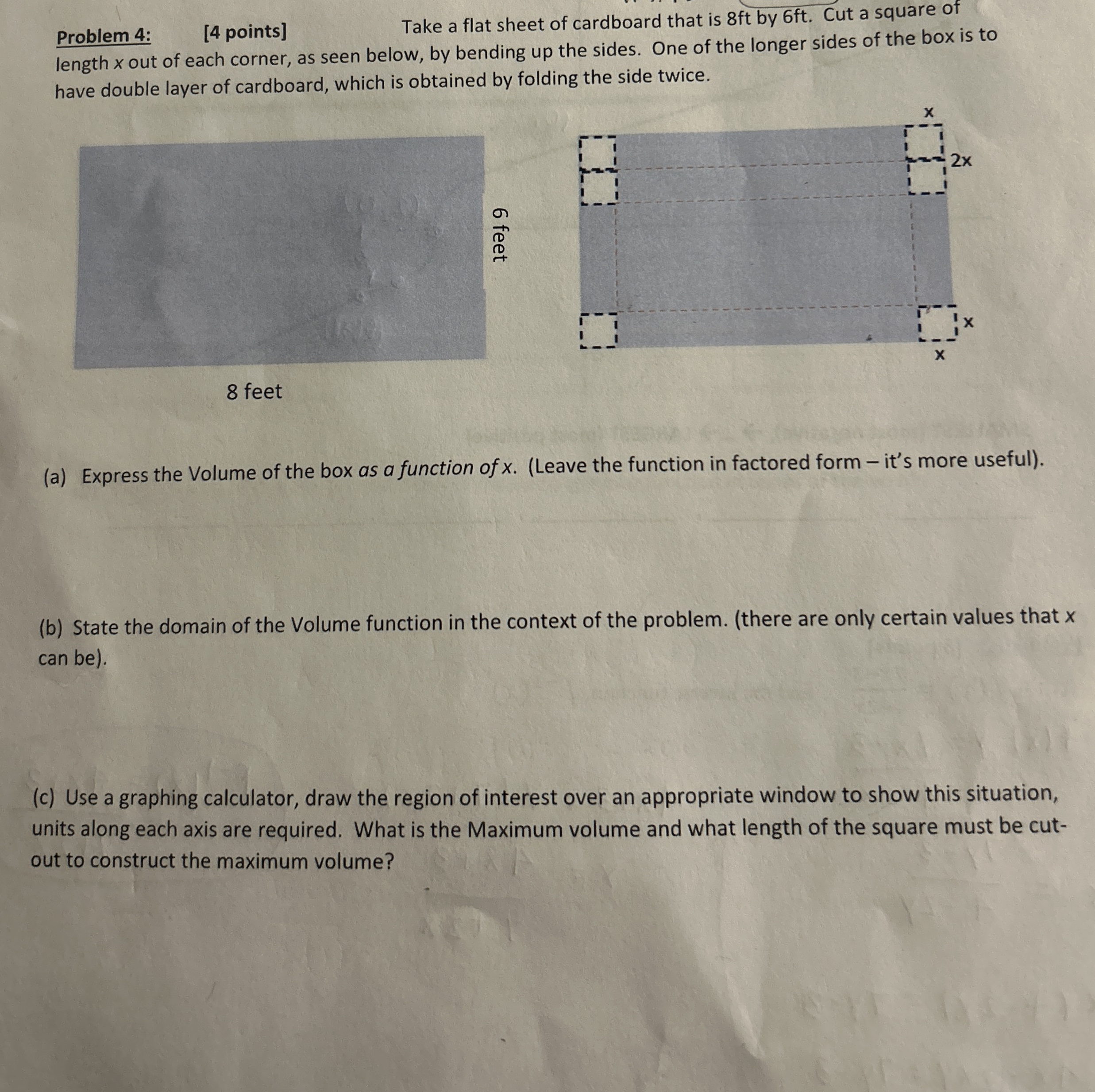 Solved Problem 4:[4 ﻿points]Take a flat sheet of cardboard | Chegg.com