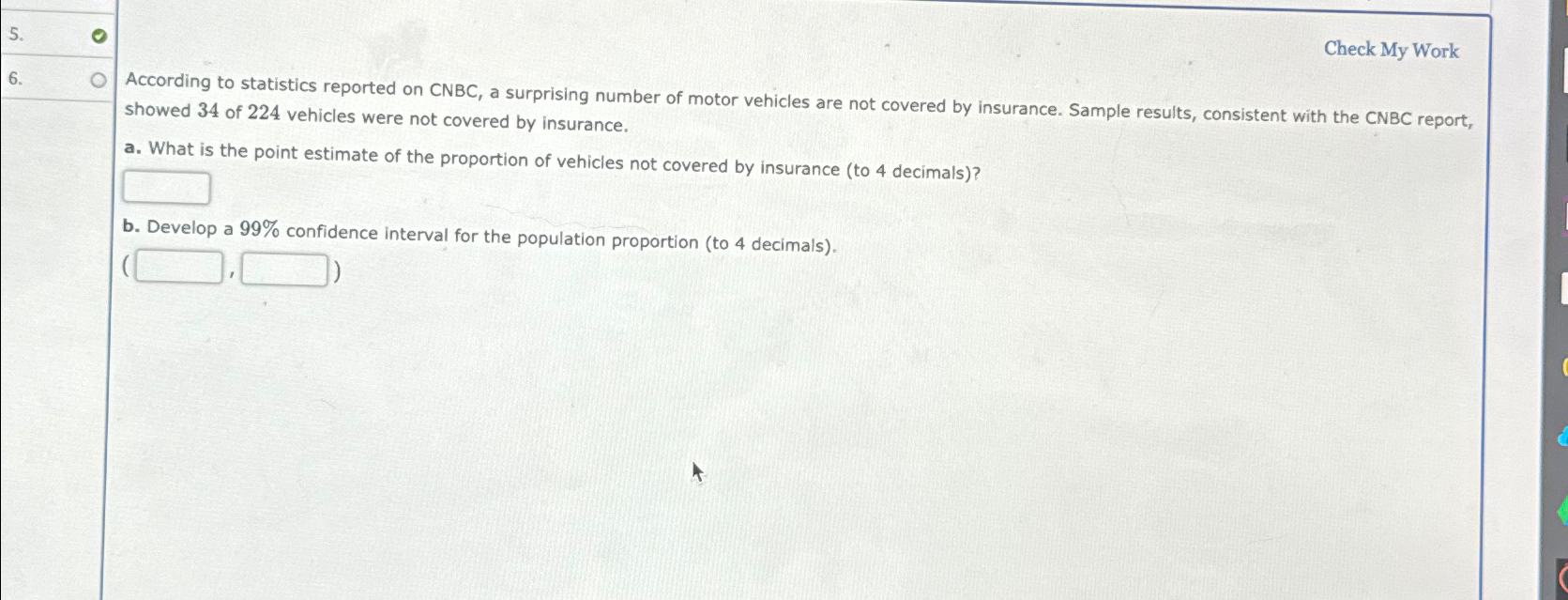 Solved Check My Work6.According to statistics reported on | Chegg.com