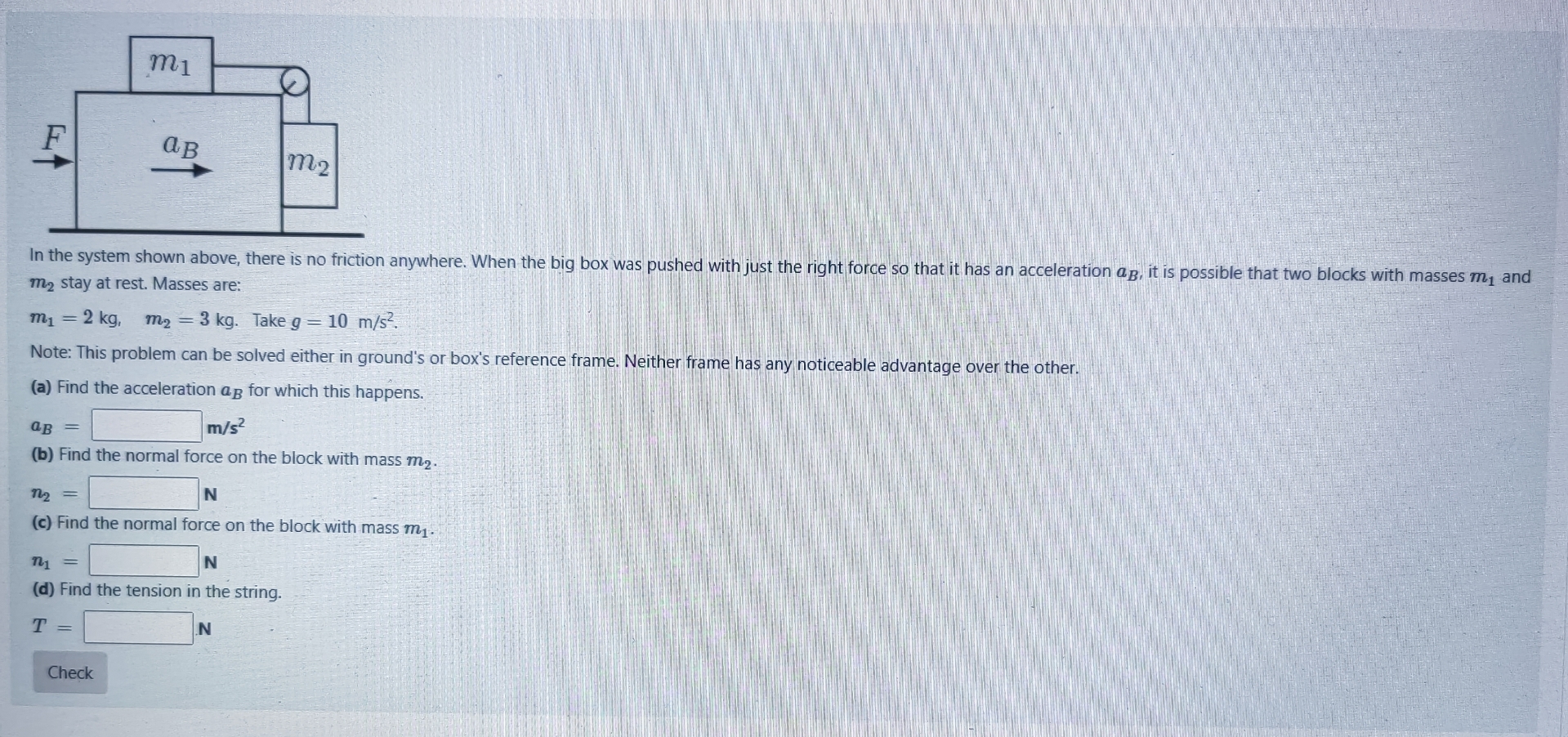 Solved In the system shown above, there is no friction | Chegg.com