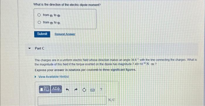 Solved Point charges q1=−5.00nC and q2=+5.00 nC are | Chegg.com