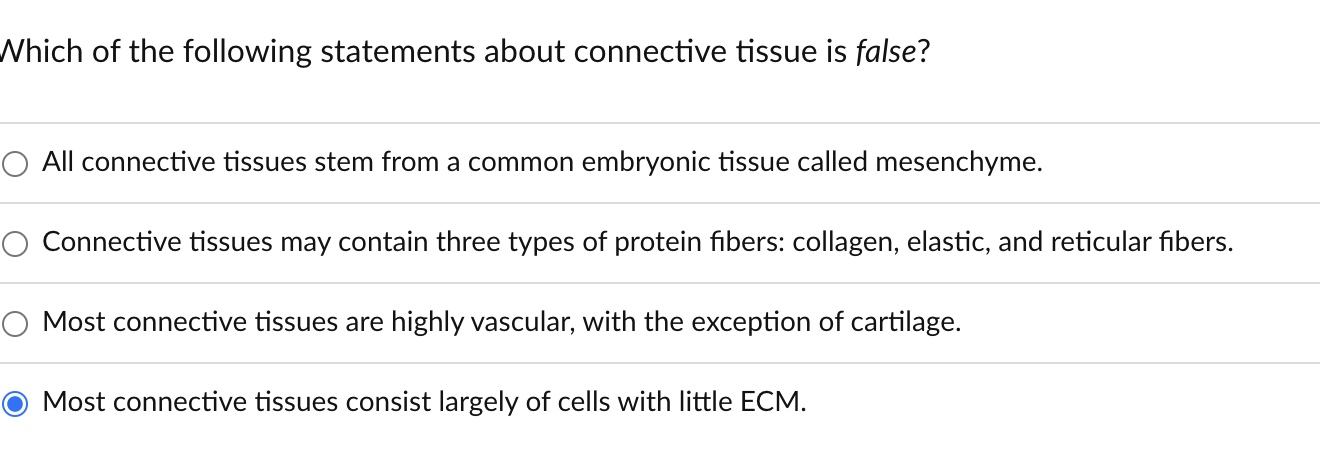 Solved Which of the following statements about connective | Chegg.com