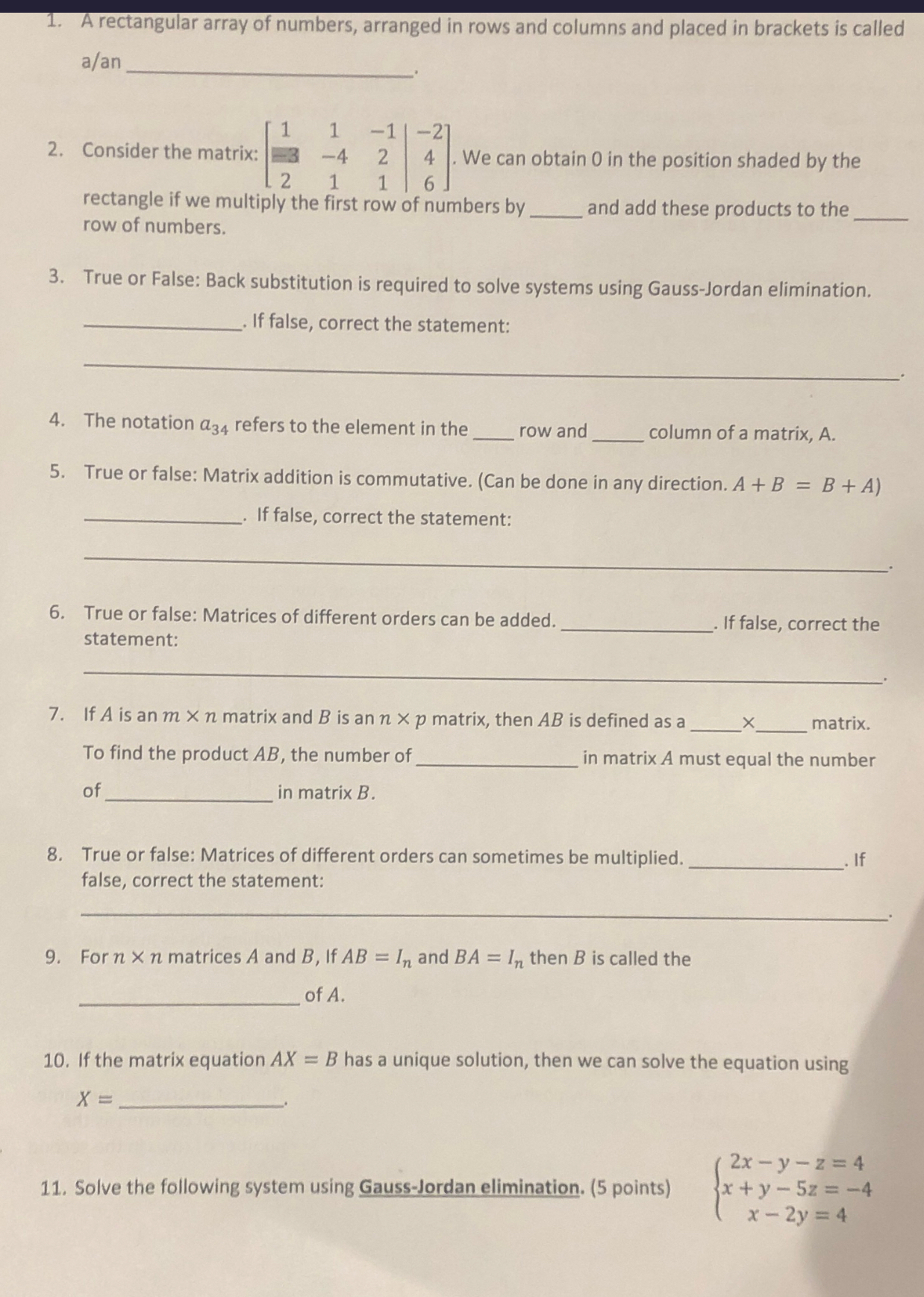 Solved Please answer all! A rectangular array of numbers, | Chegg.com