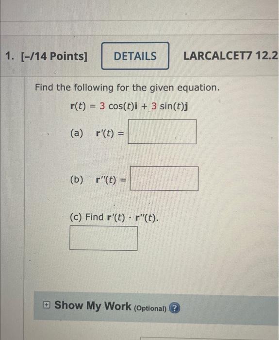 Solved Find the following for the given equation. | Chegg.com