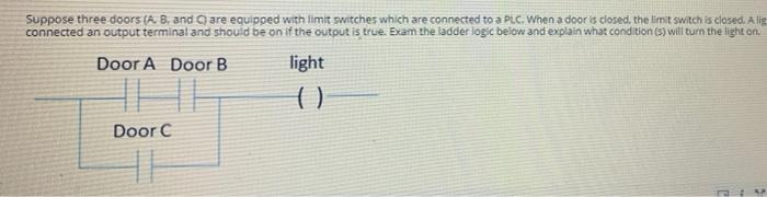 Suppose three doors (A, B, and are equipped with | Chegg.com