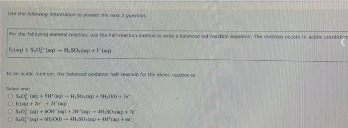 Solved For the following skeletal reaction, use the | Chegg.com