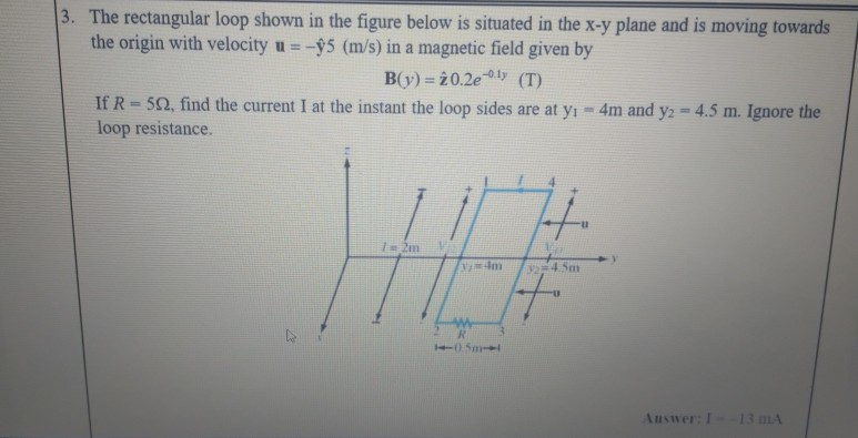 Solved 3. The rectangular loop shown in the figure below is | Chegg.com