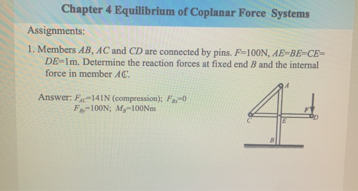 Solved Chapter 4 Equilibrium of Coplanar Force Systems | Chegg.com