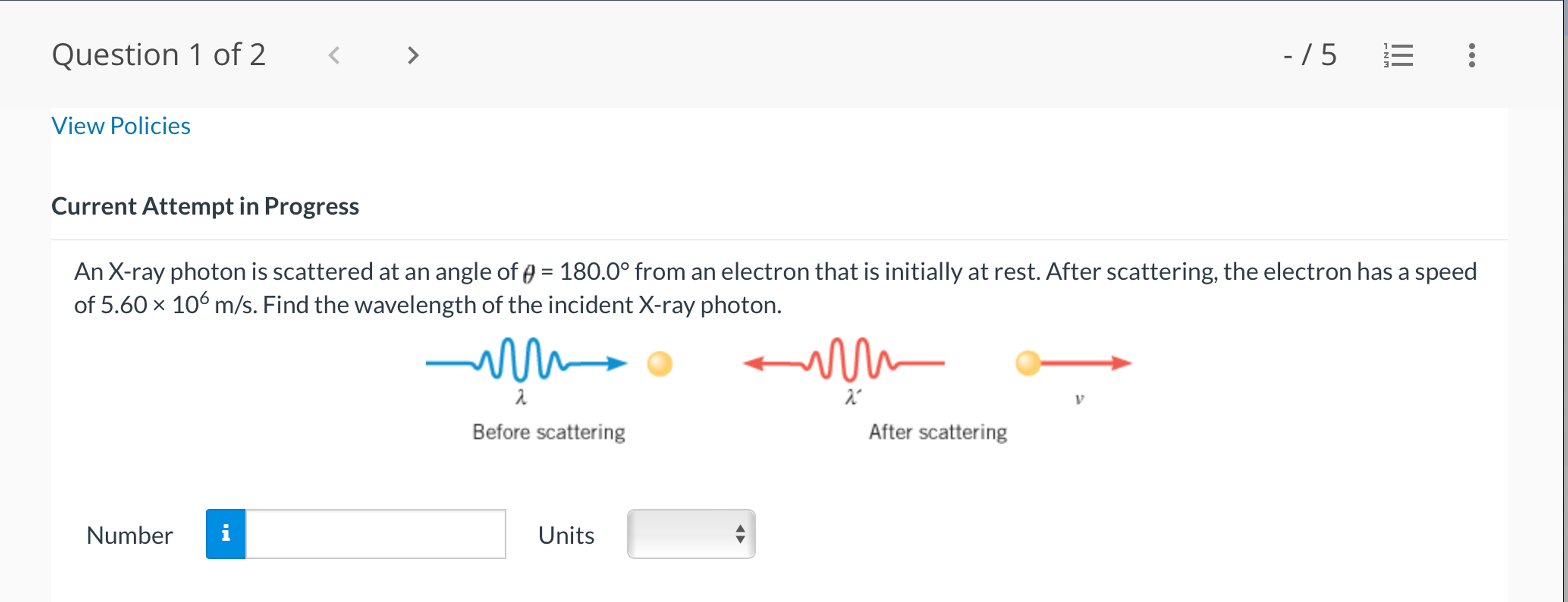 Solved Current Attempt in ProgressAn X-ray photon is | Chegg.com