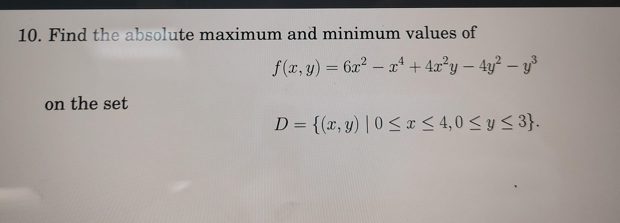 Solved Find the absolute maximum and minimum values | Chegg.com