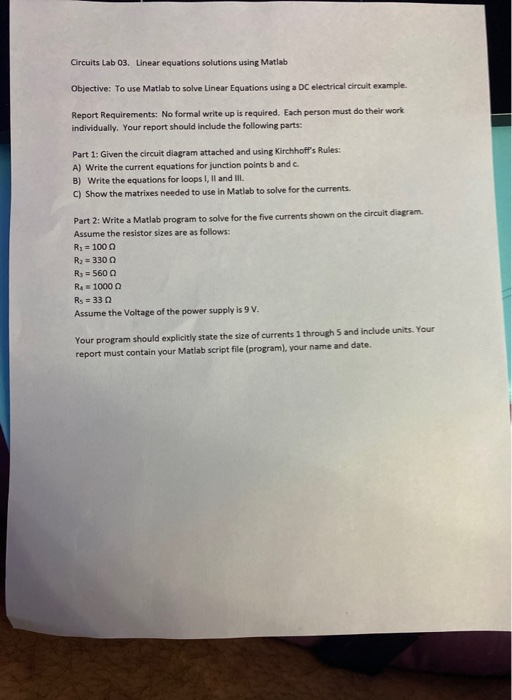 Solved Lecture Circuits: Circuits Lab 03, DC Circuits with | Chegg.com