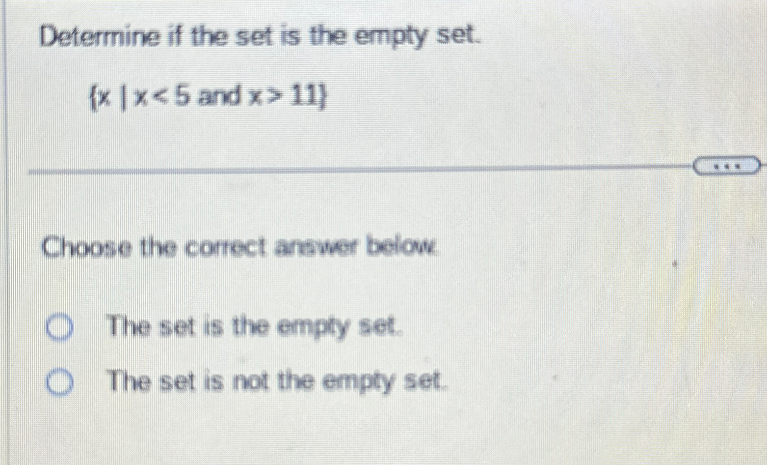 Solved Determine if the set is the empty set.{x|x