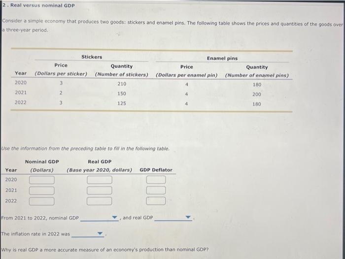 Solved Consider a simple economy that produces two goods: | Chegg.com