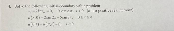 Solved Solve the following initial-boundary value problem | Chegg.com