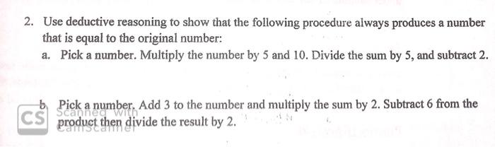 Solved 2. Use deductive reasoning to show that the following | Chegg.com