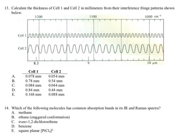 Solved 13. Calculate the thickness of Cell 1 and Cell 2 in | Chegg.com