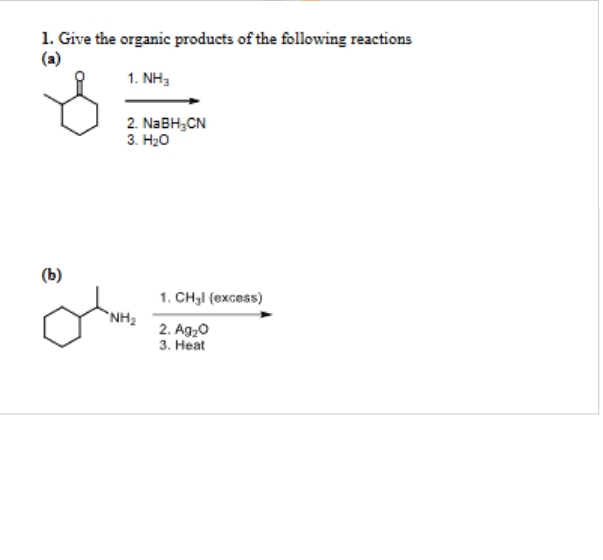 Solved Give the organic products of the following reactions | Chegg.com