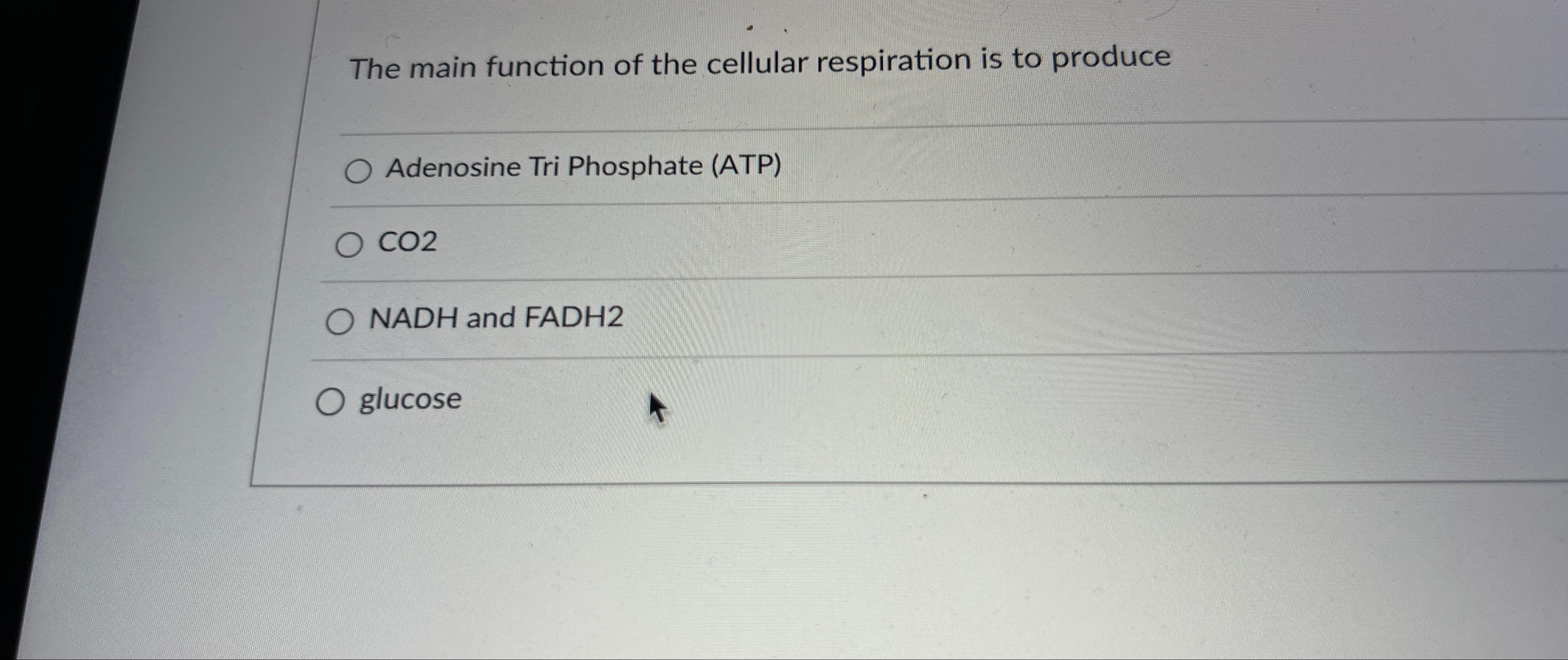 Solved The main function of the cellular respiration is to | Chegg.com