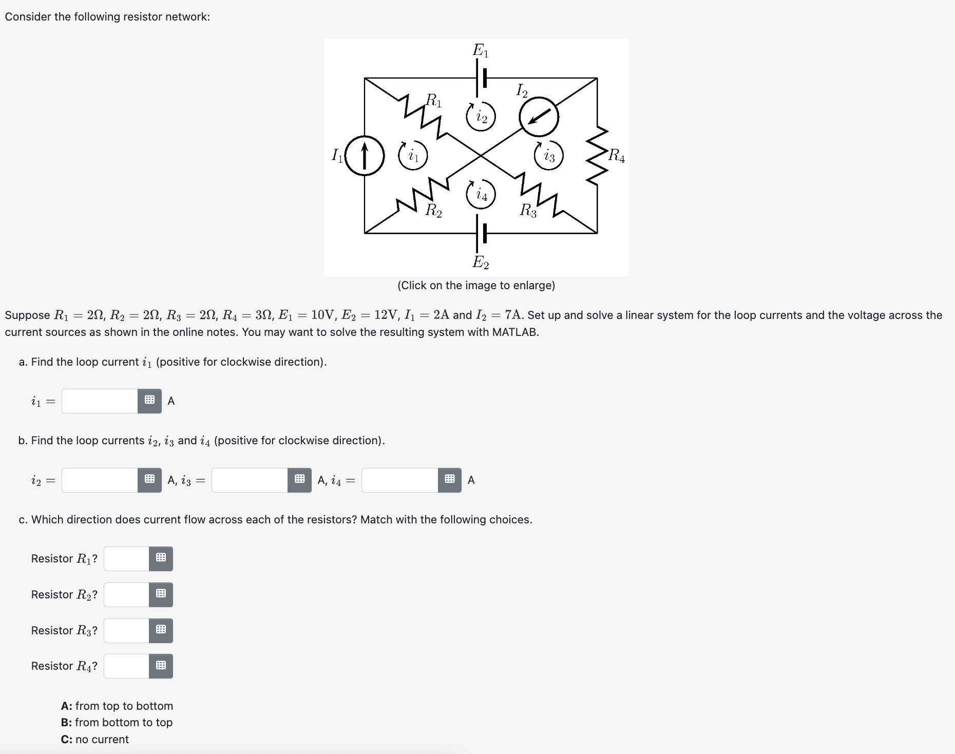 Solved Consider the following resistor network:(Click on the | Chegg.com
