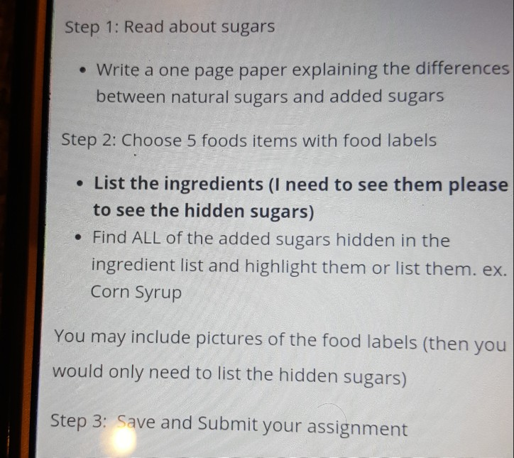 Solved Step 1: Read about sugars • Write a one page paper | Chegg.com