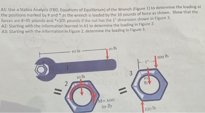 Solved A1: Use a Statics Analysis (FBD, Equations of | Chegg.com