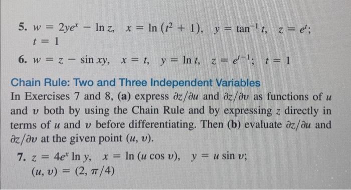 Solved Chain Rule: One Independent Variable In Exercises | Chegg.com
