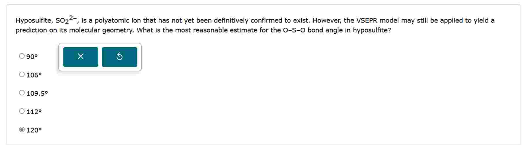 Solved Hyposulfite, SO22-, is ﻿a polyatomic ion that has not | Chegg.com