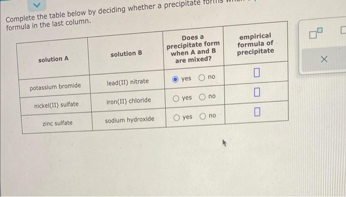 Solved Complete the table below by deciding whether a | Chegg.com