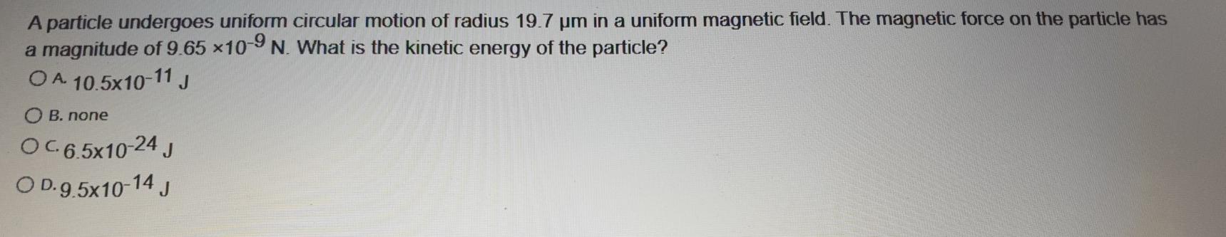 Solved A particle undergoes uniform circular motion of | Chegg.com