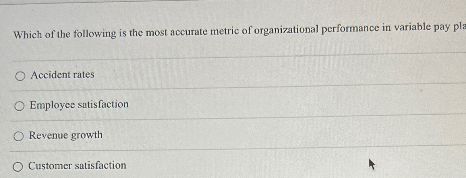 Solved Which of the following is the most accurate metric of | Chegg.com