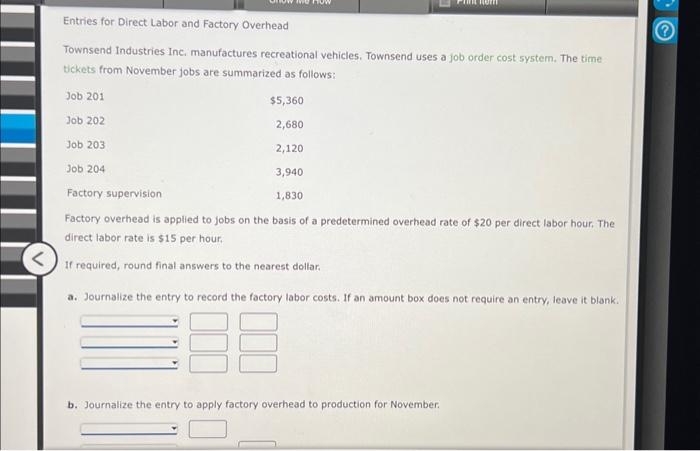 Solved Entries for Direct Labor and Factory Overhead | Chegg.com