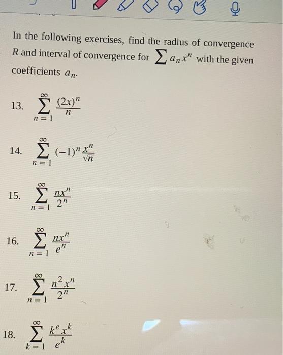 Solved In the following exercises, find the radius of | Chegg.com