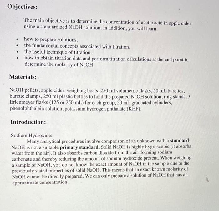 Results: Standardization of NaOH solution: | Chegg.com