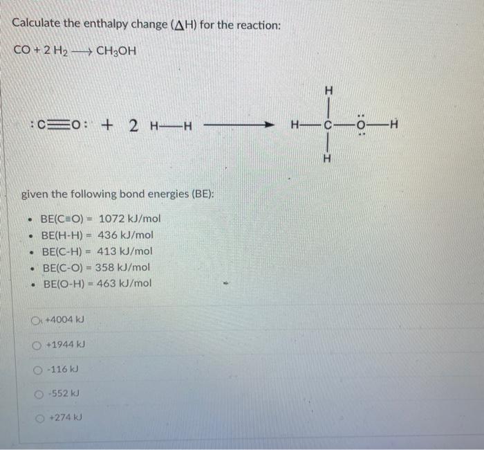 Solved Calculate the enthalpy change (AH) for the reaction: | Chegg.com