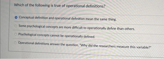 Solved Which of the following is true of operational | Chegg.com