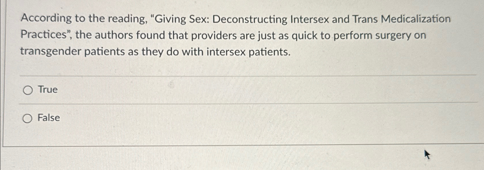 Solved According to the reading, "Giving Sex: Deconstructing | Chegg.com