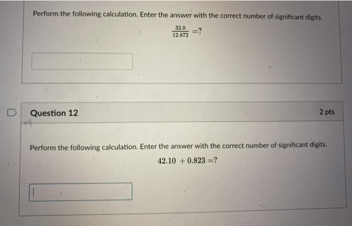 Solved Perform the following calculation. Enter the answer | Chegg.com