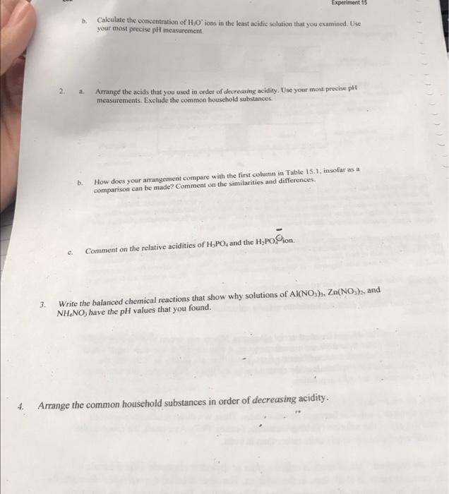 The Relative Strengths of Some Acids Questions 1. a. | Chegg.com