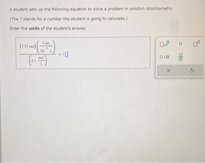 Solved A student sets up the following equation to solve a | Chegg.com