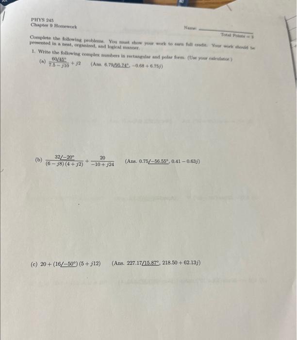 Solved Chapter 9 Homenork Natre Ticket Polnts -7 1. Write | Chegg.com