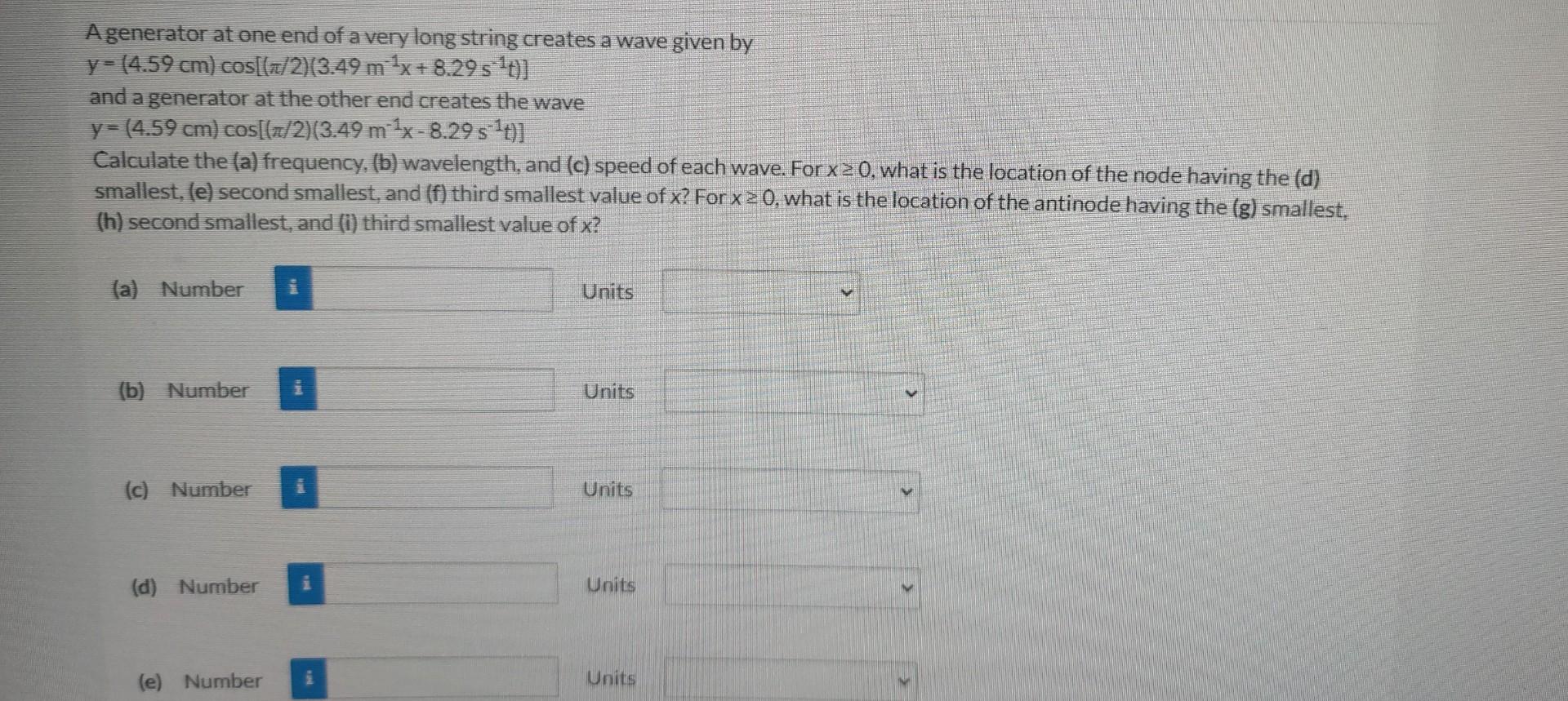 Solved A generator at one end of a very long string creates | Chegg.com