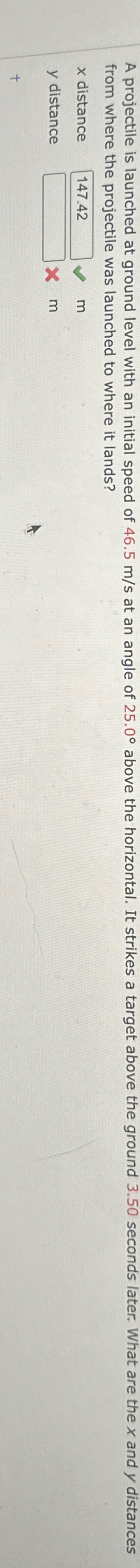 Solved A projectile is launched at ground level with an | Chegg.com