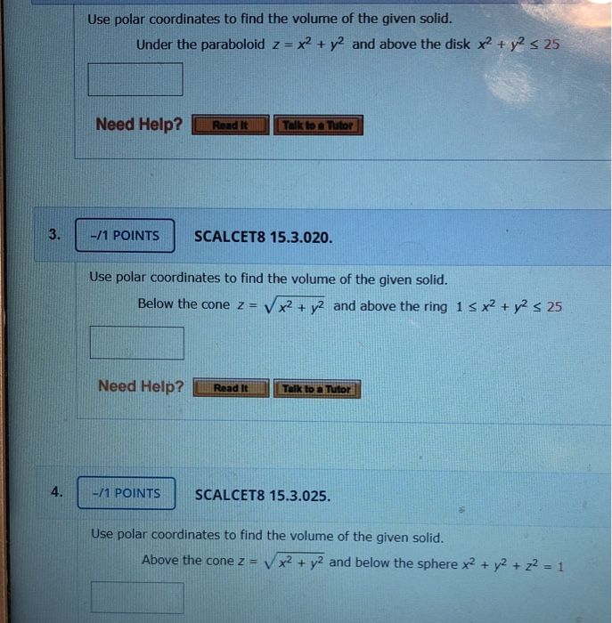 solved-use-polar-coordinates-to-find-the-volume-of-the-given-chegg