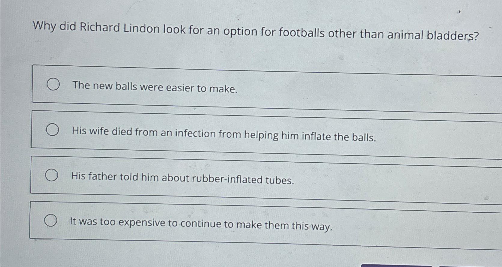 Solved Why did Richard Lindon look for an option for | Chegg.com