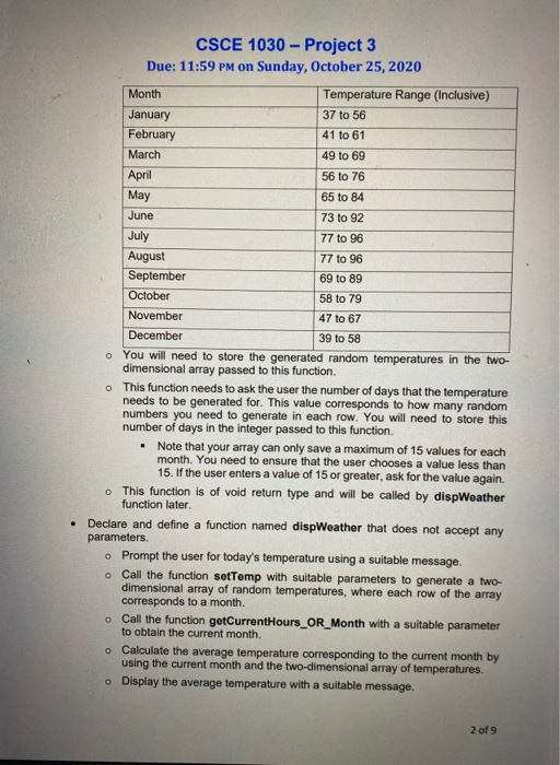 Solved CSCE 1030 - Project 3 Due: 11:59 PM on Sunday, | Chegg.com