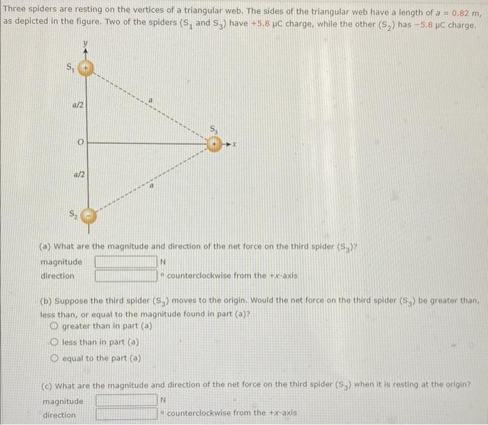Solved Three spiders are resting on the vertices of a | Chegg.com