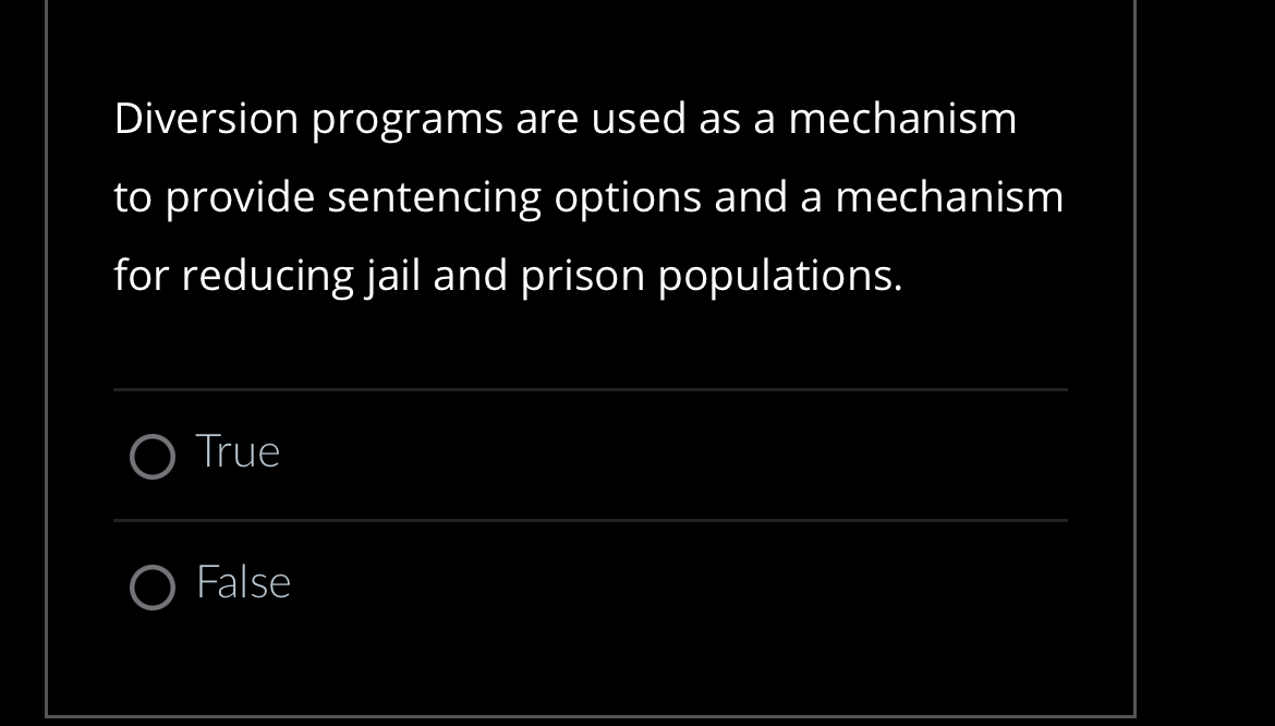 Solved Diversion programs are used as a mechanismto provide | Chegg.com
