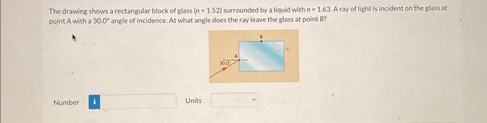 Solved The drawing shows a rectangular block of glass | Chegg.com