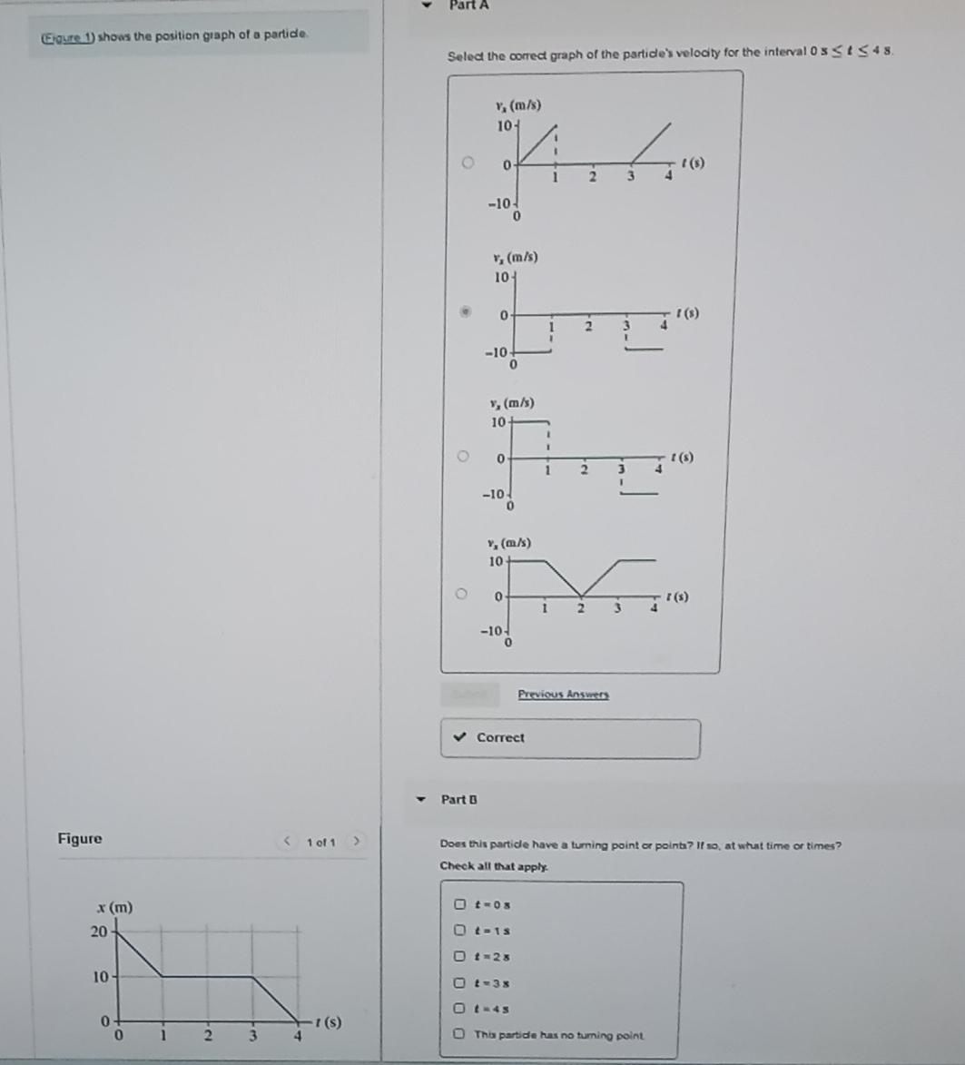 Solved Part AEloure 1) ﻿show the position graph of a | Chegg.com