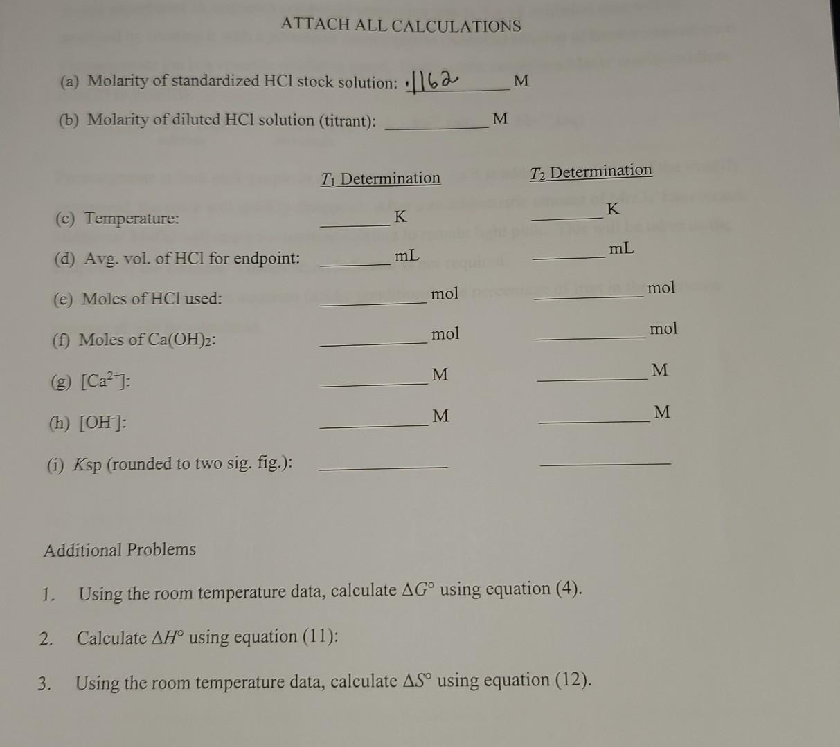 Solved Procedure A standardized 0.1M HCl stock solution will | Chegg.com