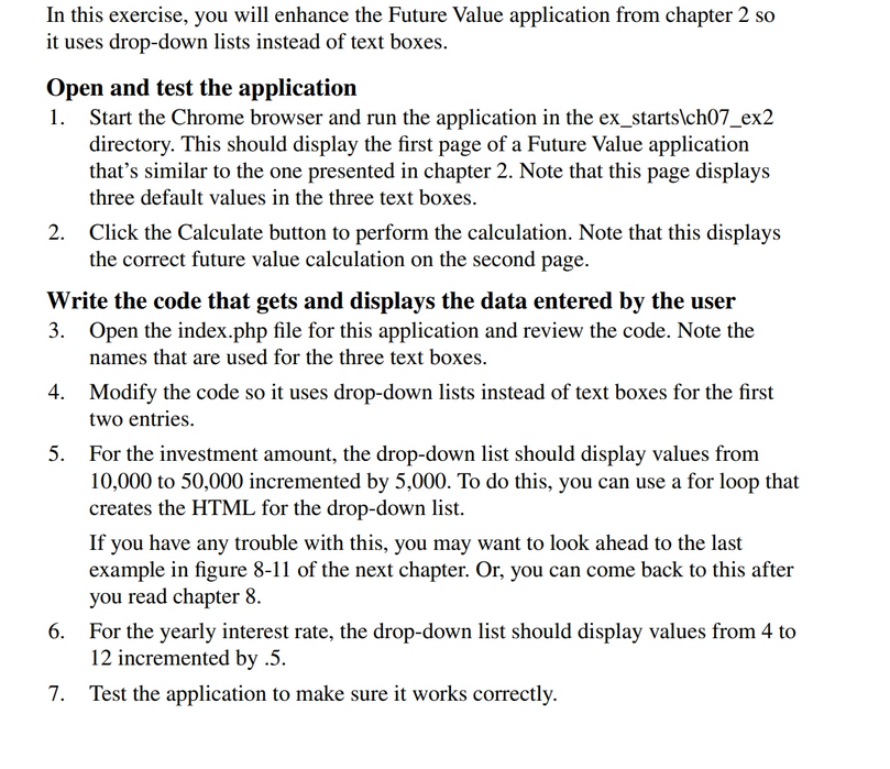 Solved In this exercise, you will enhance the Future Value | Chegg.com